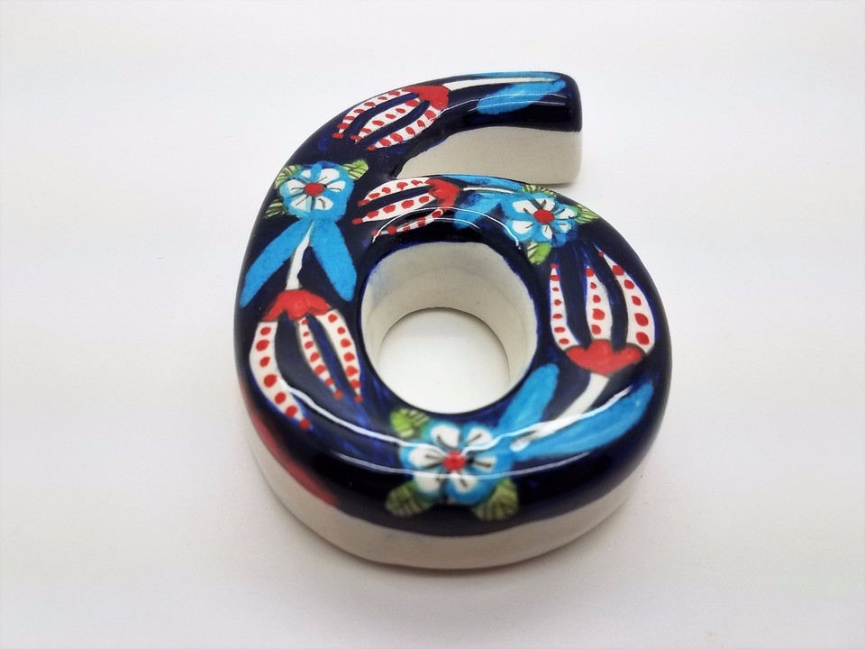 Mediterranean Handmade Ceramic Number Tile Dark Blue | eBay