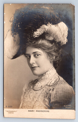 Vintage RPPC Mary Mannering UK English British Actress Rotograph Co ...