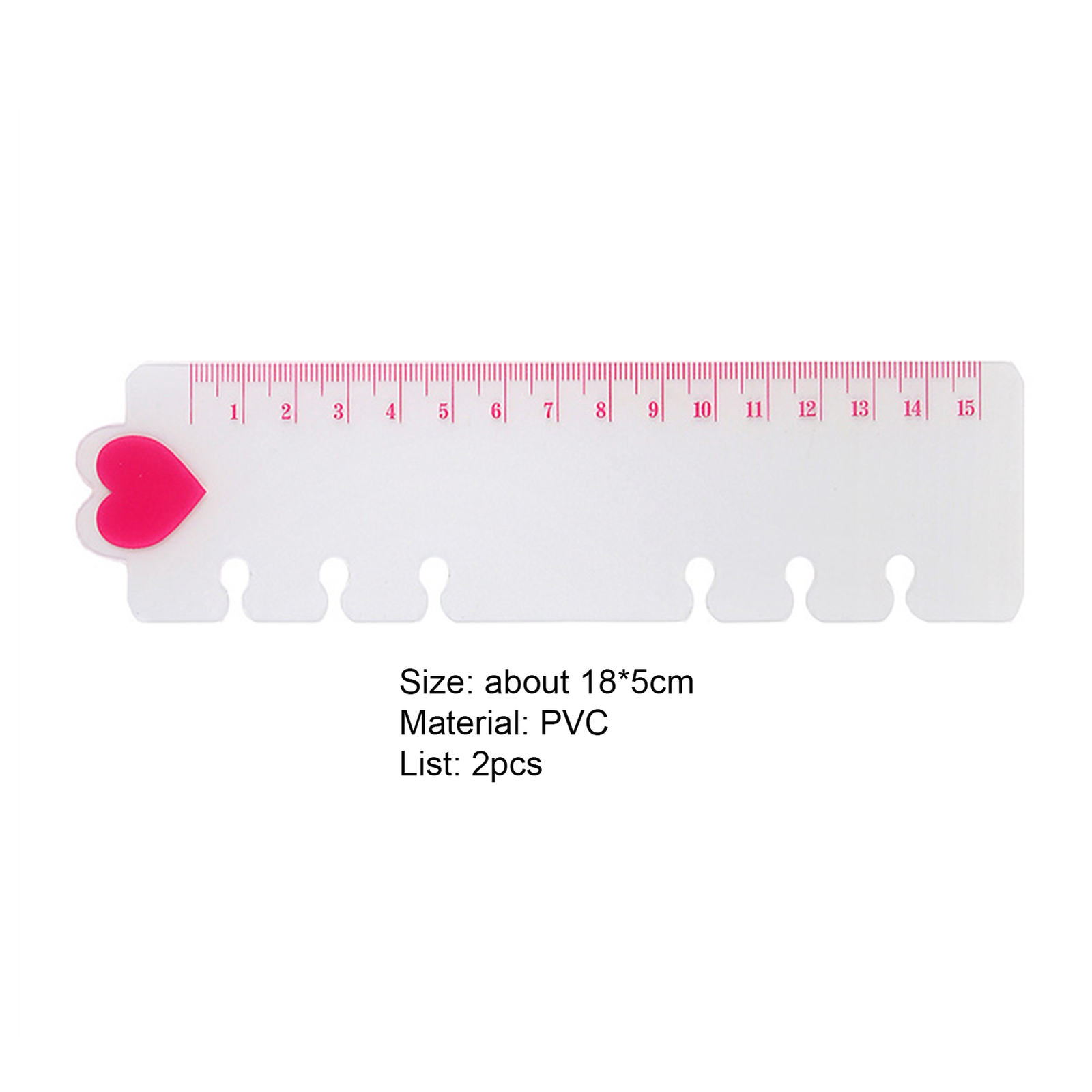 2pcs Binder Ruler Anti-wear Precise Anti-slid Slot Bookmark Ruler Pvc ...