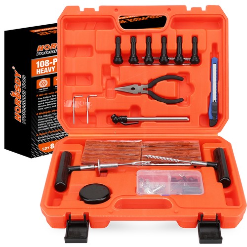 Tyre Puncture Repair Recovery Kit 108PCS Heavy Duty 4WD Offroad Plugs ...