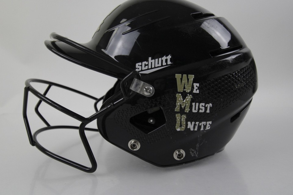 Western Michigan Broncos Schutt Batting Helmet Unisex Black Used | eBay