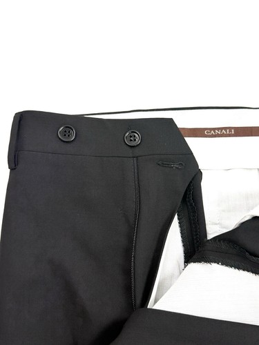 Canali New Label Solid Black Suit Dress Pants Size 38 #291 | eBay