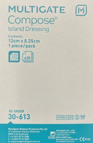20/200 PCS x MULTIGATE COMPOSE ISLAND ADHESIVE, NON-ADHERENT WOUND ...