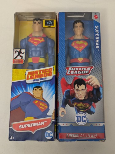 DC JUSTICE LEAGUE SUPERMAN TRUE MOVES ACTION FIGURES Lot Of 2 NEW 12 ...