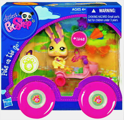 Littlest Pet Shop Bunny Rabbit with Pink Scooter 1845 Pets on the Go ...