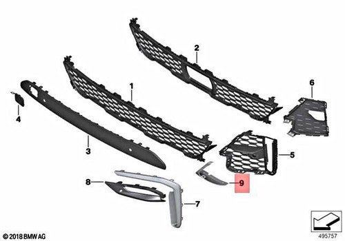 Genuine BMW G07 X7 30dX 40iX 50iX M50dX SAV Air Inlet Finisher Left ...