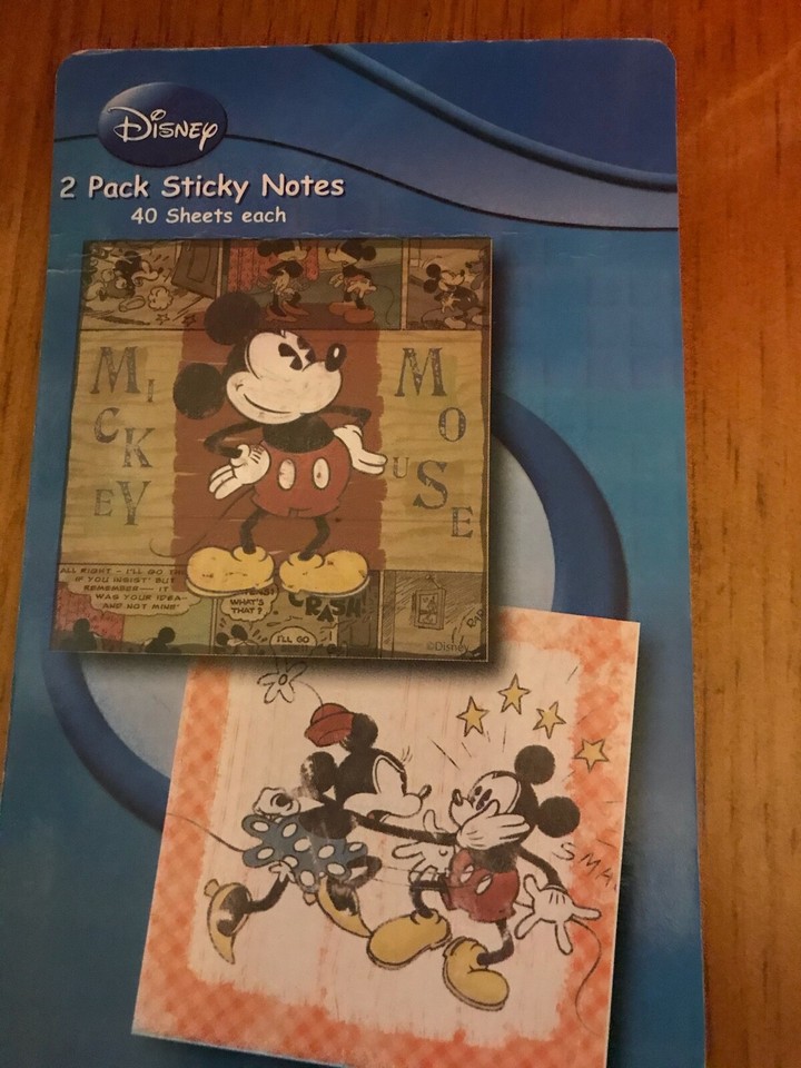 Disney Sticky Notes 3 X 3 Mickey & Minnie Mouse Design 2pk 40 sheets ea ...