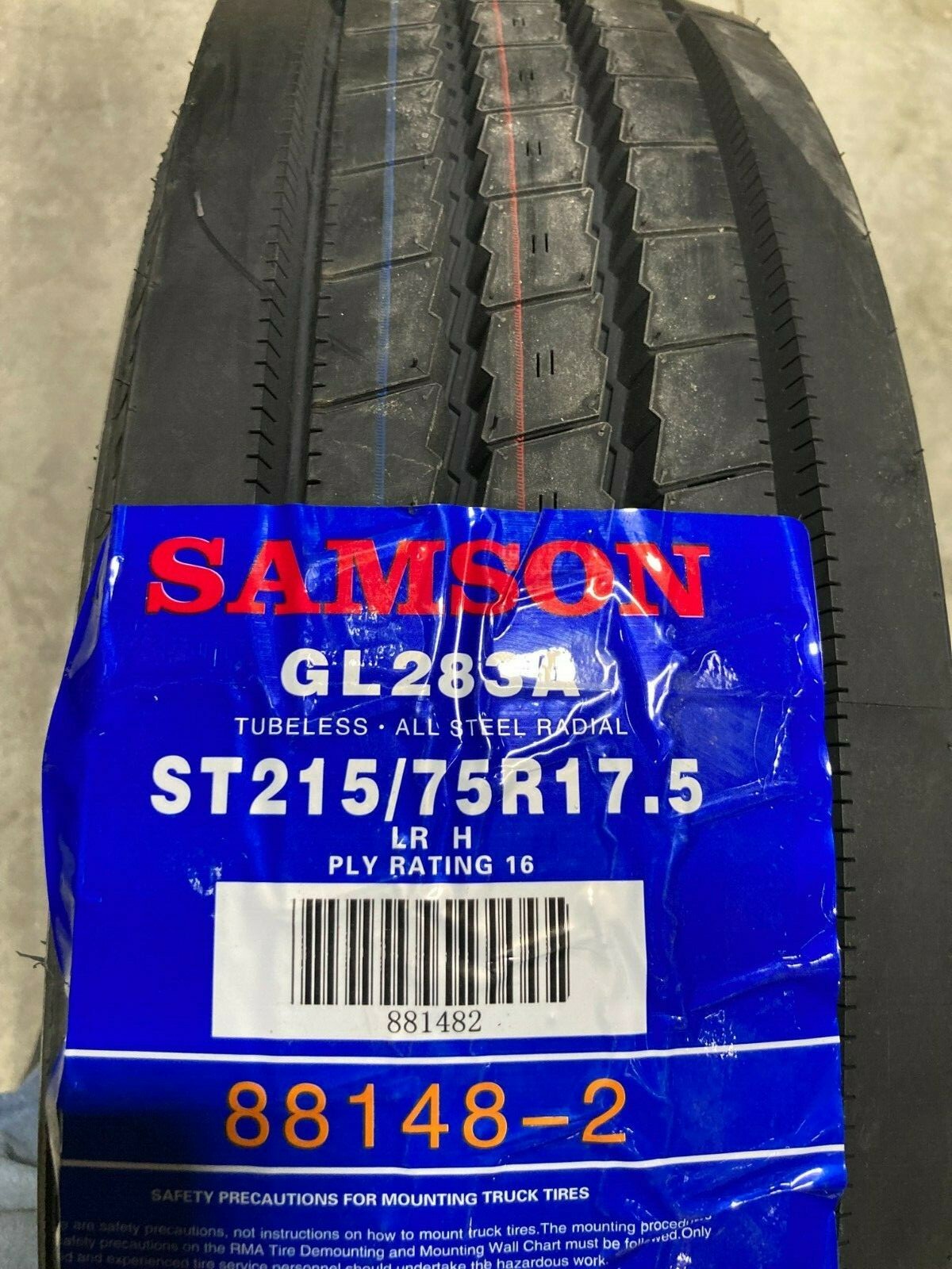 New Tire 215 75 17.5 Samson GL283a All Steel 16 ply TL Trailer ST215 ...