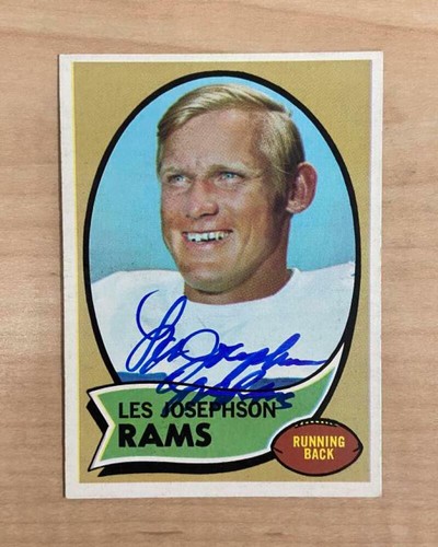LES JOSEPHSON LOS ANGELES RAMS SIGNED AUTOGRAPHED 1970 TOPPS CARD #253 ...