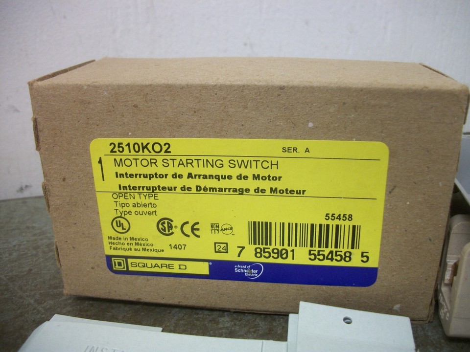 SQUARE D MANUAL MOTOR STARTER TOGGLE SWITCH 2510KO2 30AMP 600VOLT NIB ...
