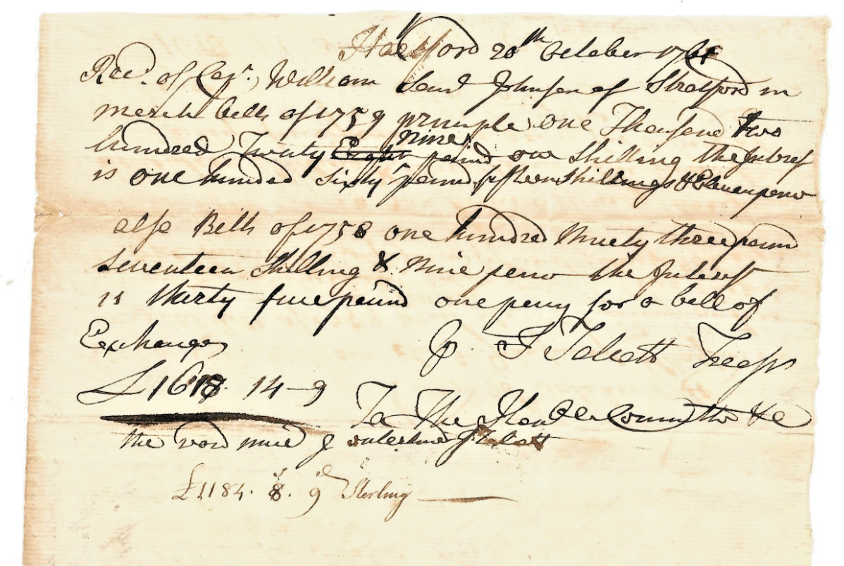 REVOLUTIONARY WAR FOUNDING FATHER WILLIAM SAMUEL JOHNSON BILL OF ...