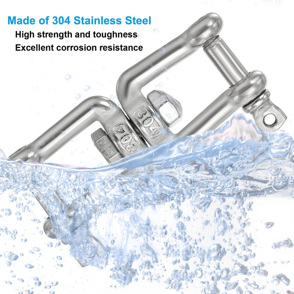 2Pcs Double Shackle Swivel Hook M6 Working Load 300kg/66lbs, for ...