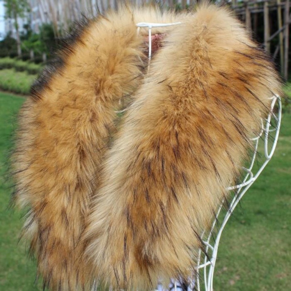 Women Fluffy Collar Scarf Winter Warm Faux Fox/Fur Shawl Neck Warmer ...