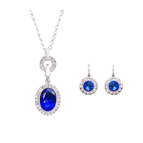 Amanda Suarez Majestic Azure Crystal Stone Luxury Women’s Necklace Set ...