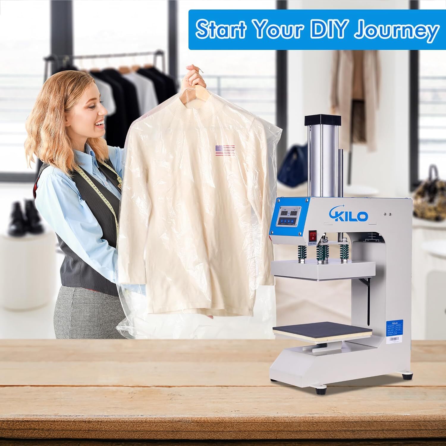 KILO 8"x8" Pneumatic Label Heat Press Heat Transfer Machine 2 in 1 ...