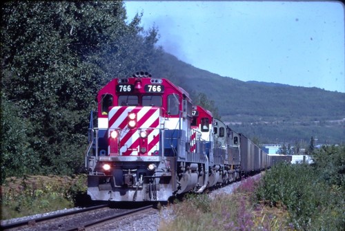 BC RAIL 766 T LEAVING CHETWYND BC 1992 KODACHROME TRAIN SLIDE | eBay.de