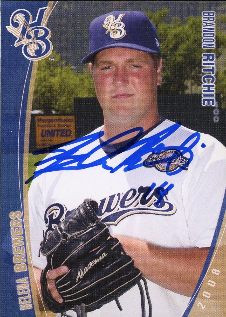 2008 Helena Brewers BRANDON RITCHIE Signed Card autograph AUTO ...