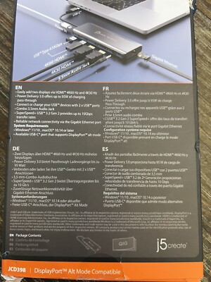 J5 Create USB C Dual 4K HDMI Mini Dock JCD398 | eBay