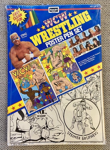 1991 Rose Art WCW Wrestling Poster & Pen Set - New Sealed 11 x 16 Free ...