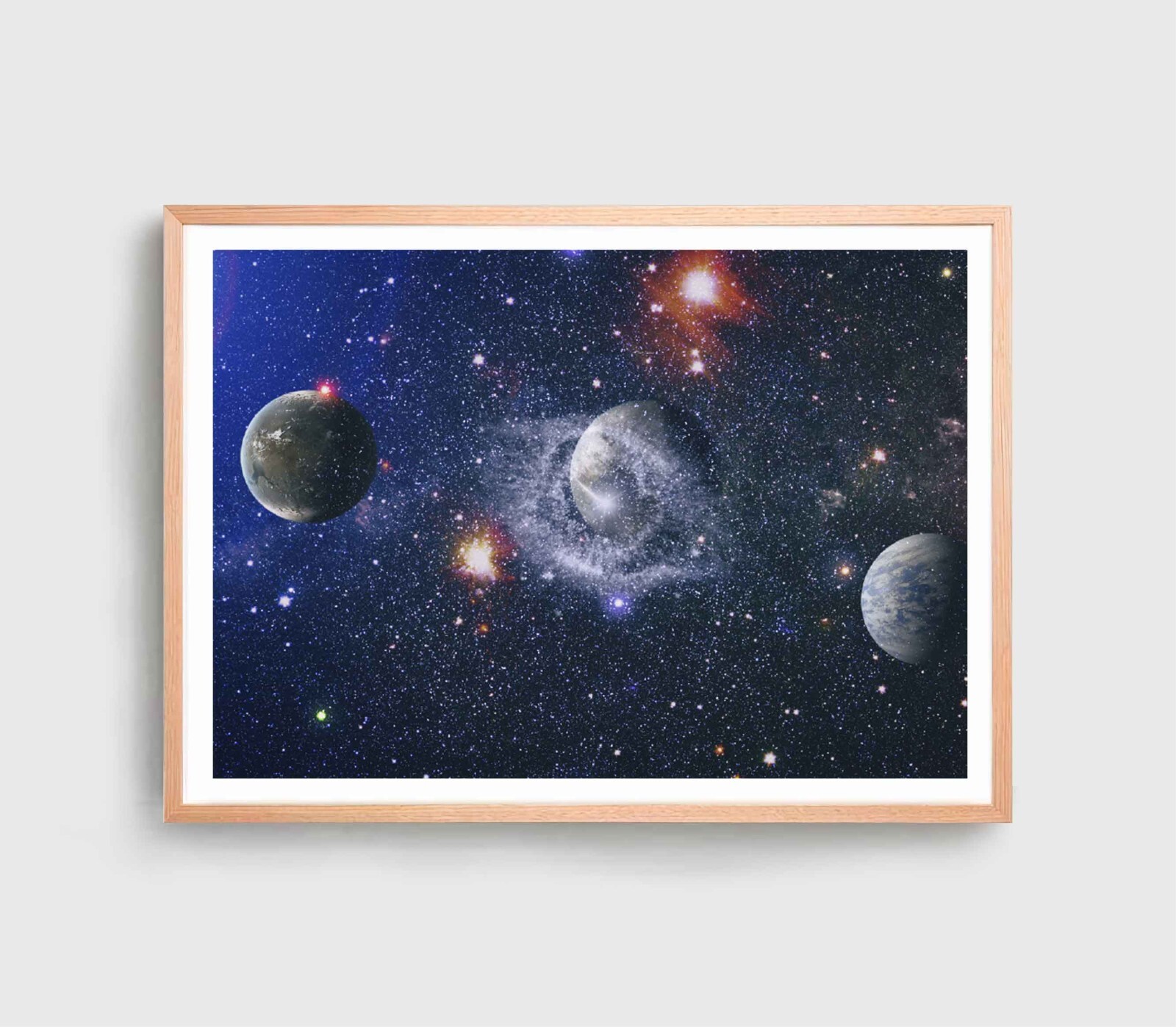 Galaxies Space Print, Wall Art, Planets & Stars Framed Space Wall Art ...