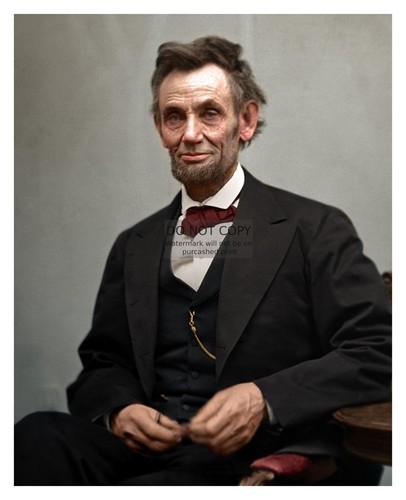 PRESIDENT ABRAHAM LINCOLN COLORIZED PORTRAIT DIGITALLY RESTORED 8X10 ...