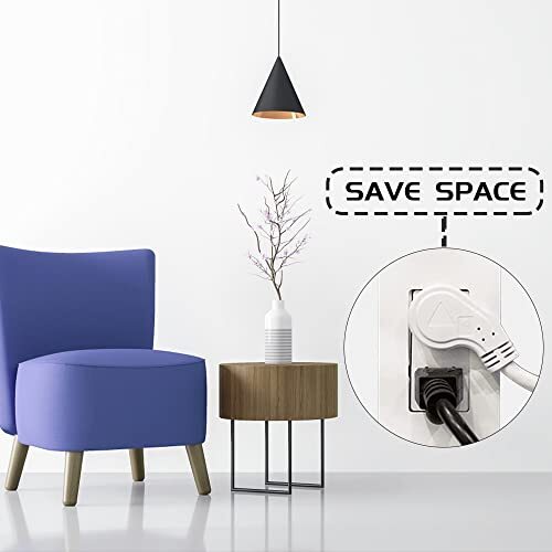 20ft Extension Cordflat Plug 3 Prong Short Extension Cordswhite 16 ...