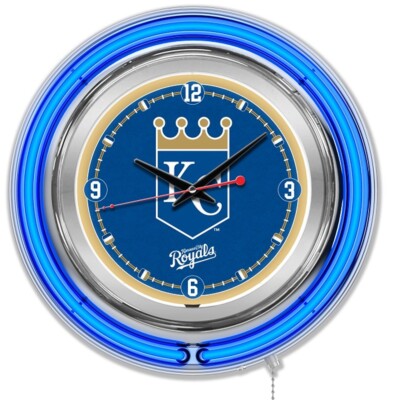 NEW - Kansas City Royals 15" Double Neon Wall Clock, Clk15MLBKan | eBay