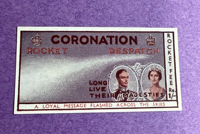 India Coronation Rocket Despatch - Purple. MNG. Toning On Back. 1 ...