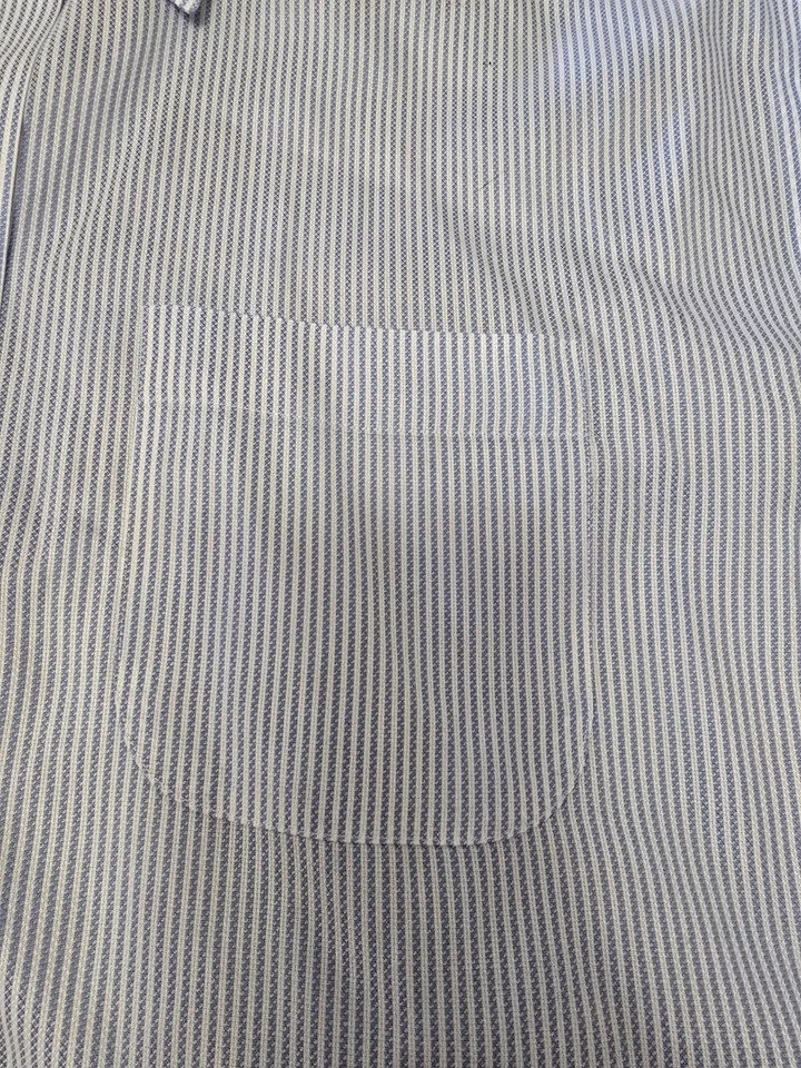 Jos A Bank 1905 Button Down Collar Blue Striped Shirt Tailored Fit 17 1 ...