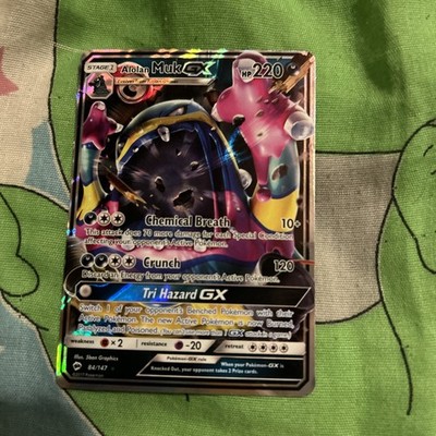 Pokemon Alolan Muk GX TCG Ultra Rare Holo Card 84/147 Sm-Burning ...