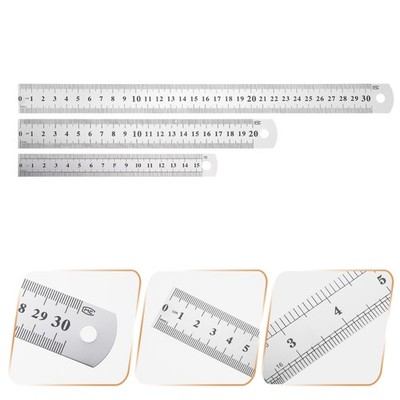 3 Pcs Stailess Steel Meter Sticks Ruler for Binder Architect Metric ...
