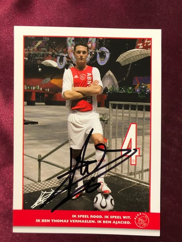Autograph THOMAS VERMAELEN-Ajax Amsterdam 06/07-85 Caps BELGIUM-Vissel ...