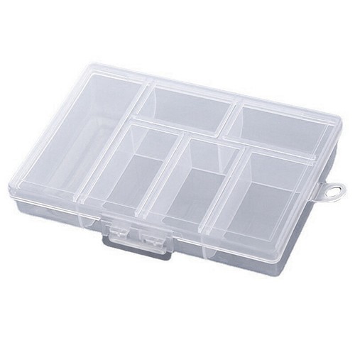 Portable Transparent 6 Grids Storage Boxes For Buttons Beads Containers ...