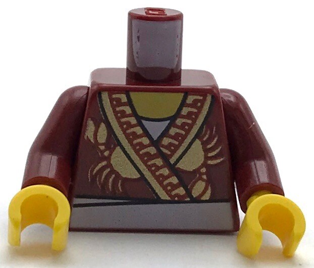 Lego New Dark Red Minifig Torso Robe with Ornate Gold Trim Crabs White ...