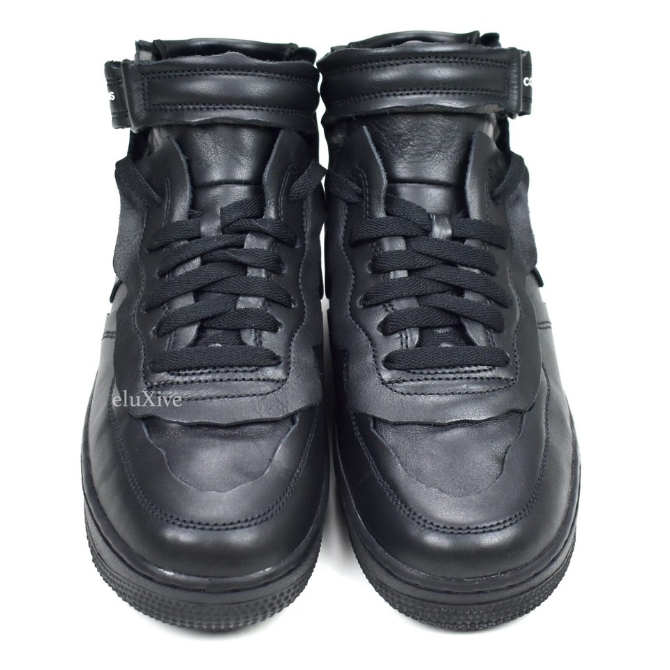 NWT Comme des Garcons Nike Air Force 1 Mid AF1 CDG Black Men's 7.5 DS ...