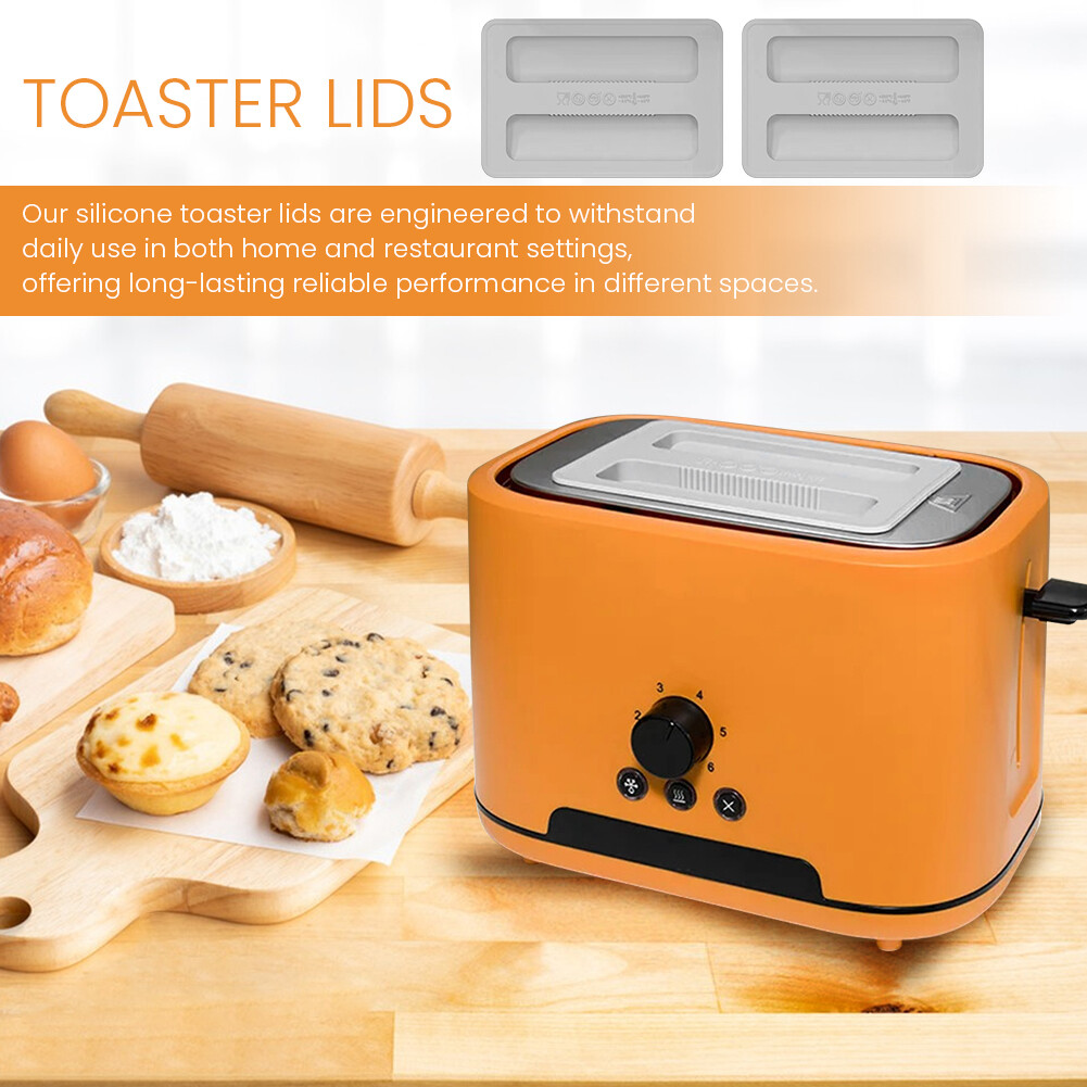 2pcs Universal Toaster Lid Grey 2 Slice Silicone Cover Sandwich Machine ...