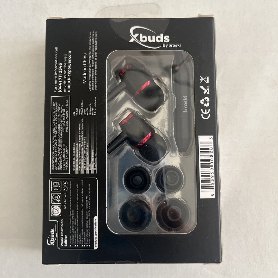 XBuds By Broski Wired Earbuds NEW Deep Base Clear Highs Volume Control ...
