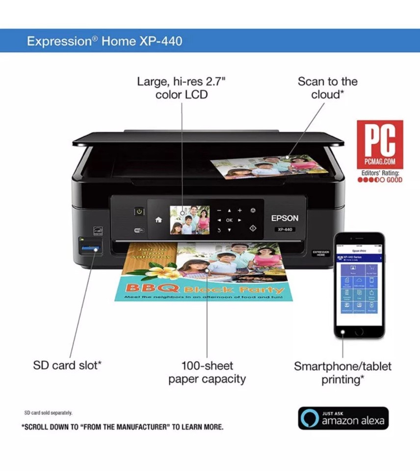 Brand NEW Epson Expression Home XP-440 / XP-446 Small-in-One Printer SEALED 10343929753| eBay