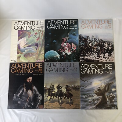 Lot of 6 Adventure Gaming Magazine (1981-1982) Vol 1 No 3, 6-8, 10, Vol ...
