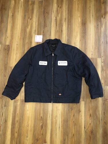 Dickies Work Jacket Mens Size XL Blue Mechanic Quilted Lining Full Zip ...