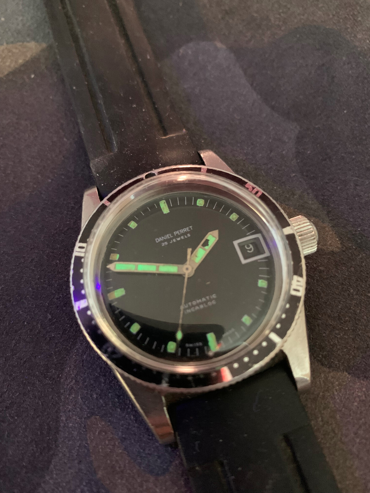 Daniel Perret Calypsomatic skin diver montre plongée vintage - 37 mm | eBay