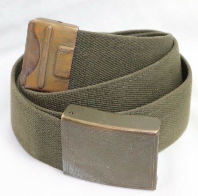 German OD soldier Belt with Brass Buckle 42 in L x 2 in W adjustable ...