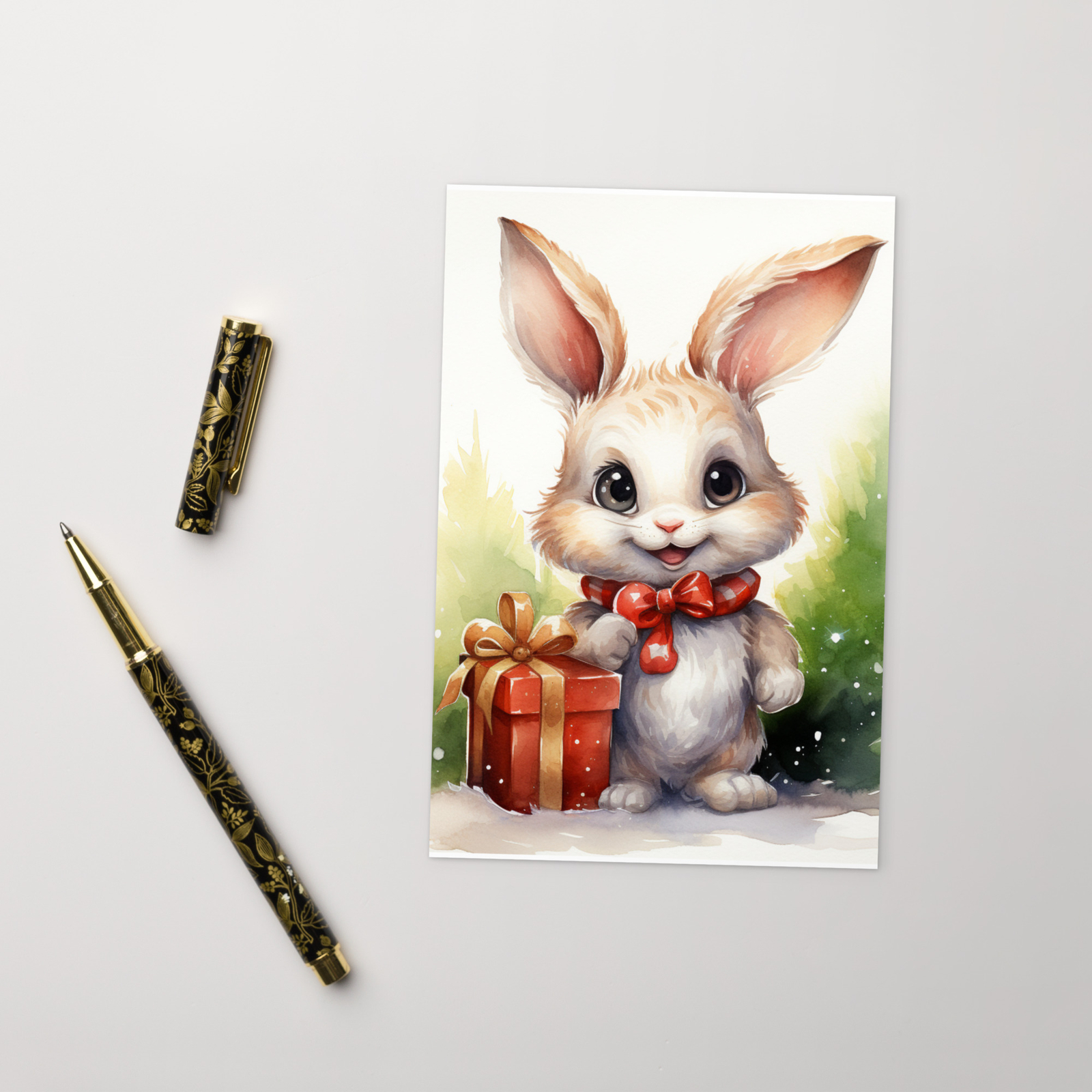 Cute Rabbit Elf Christmas Standard Postcard | eBay