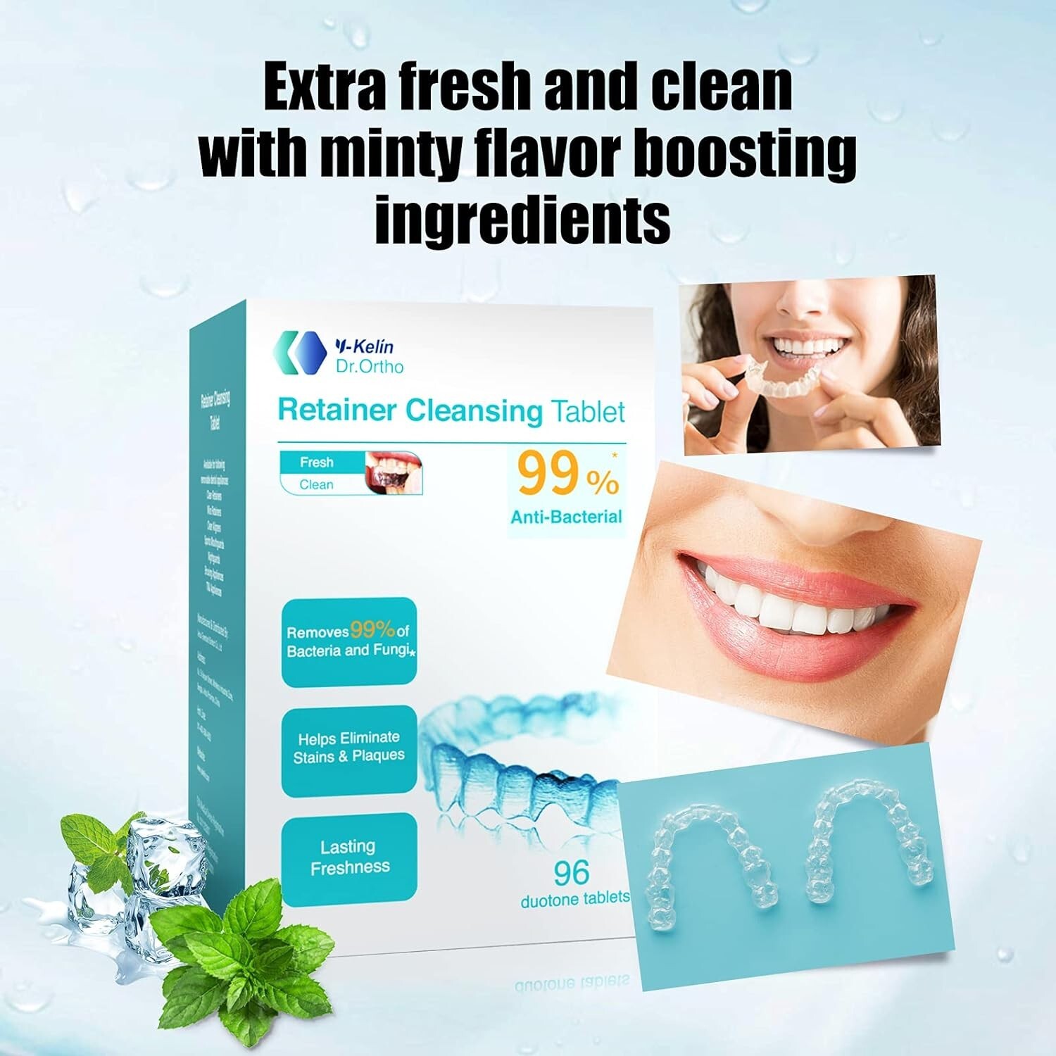 Retainer Cleaner Tablets 96 tabs for Invisalign, Mouth Guard & Other ...