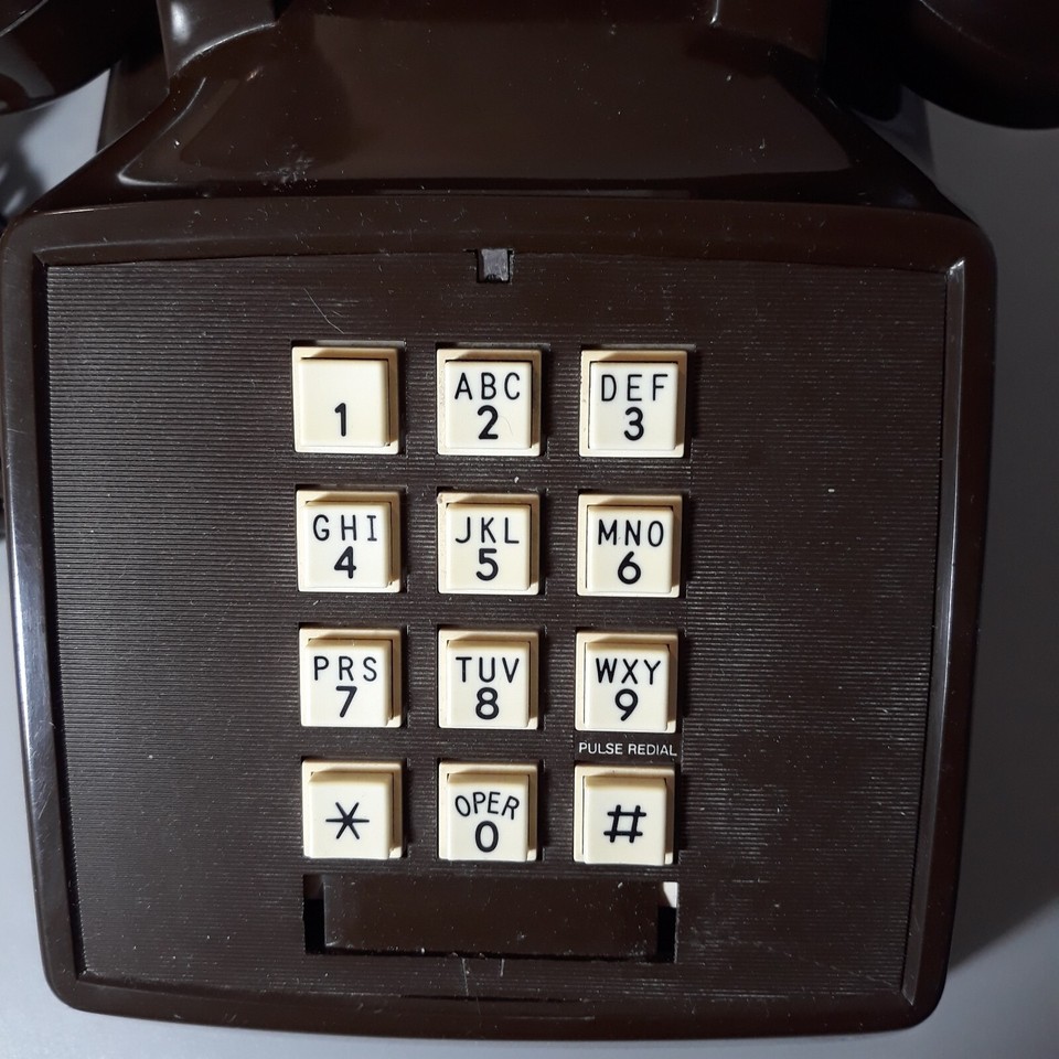 Vintage TeleConcepts Push Button Brown Desk Phone Land Line Tested and ...