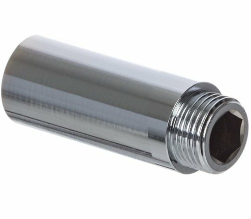 Chrome Bib Tap Extension Fixed Length 1/2" x 50mm Male to Female Joiner ...