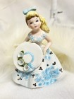 SALE! Porcelain Pony Tail Girl With Hat Blue Flowers Lefton 2353 Vtg ...