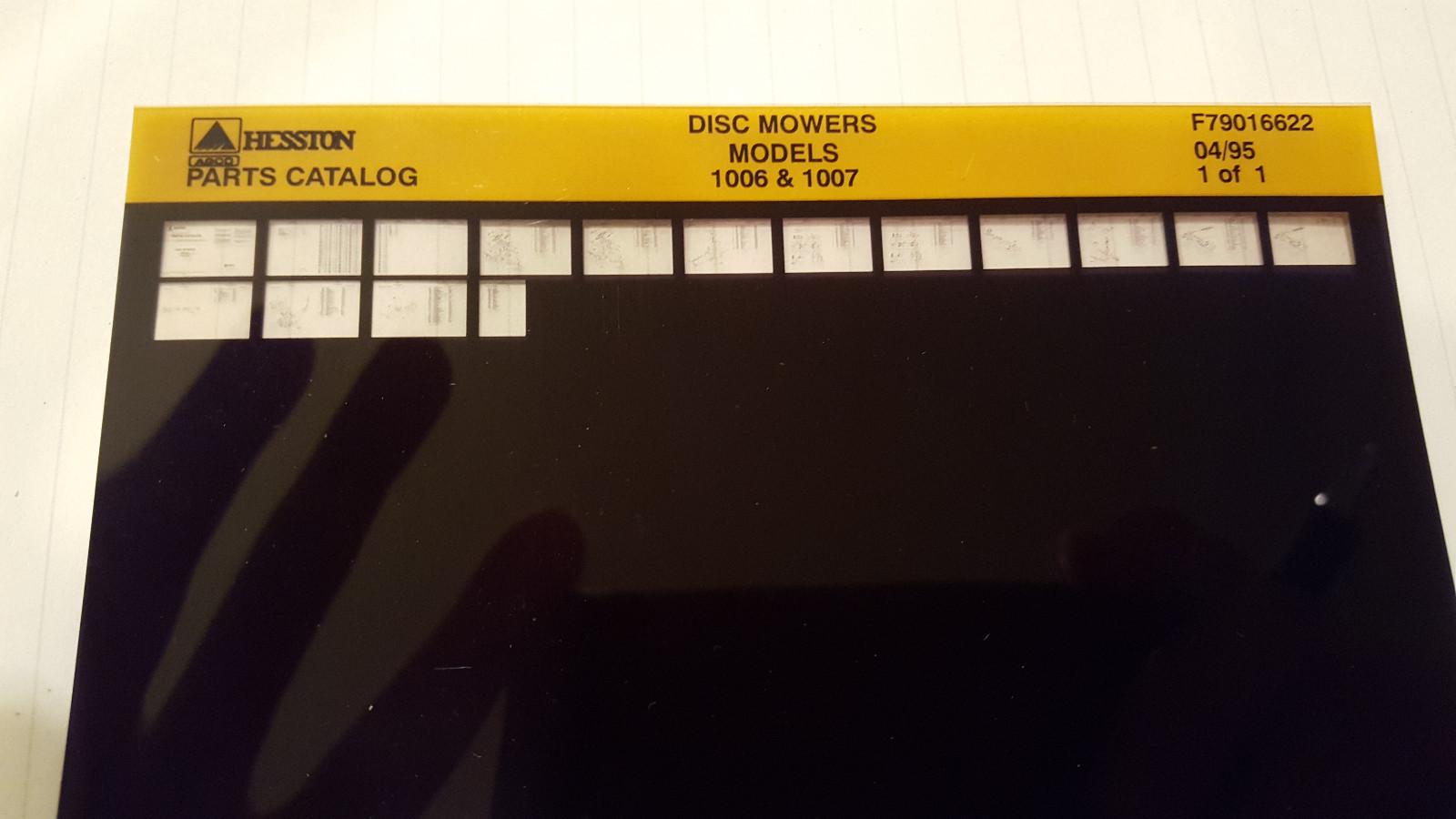 HESSTON 1006 1007 DISC MOWER TRACTOR CATALOG MICROFICHE FICHE MANUAL | eBay