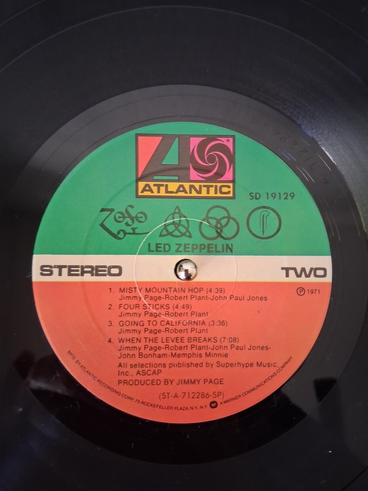 LED ZEPPELIN IV- ZOSO (Rune) - ATLANTIC SD 19129 - NM | eBay