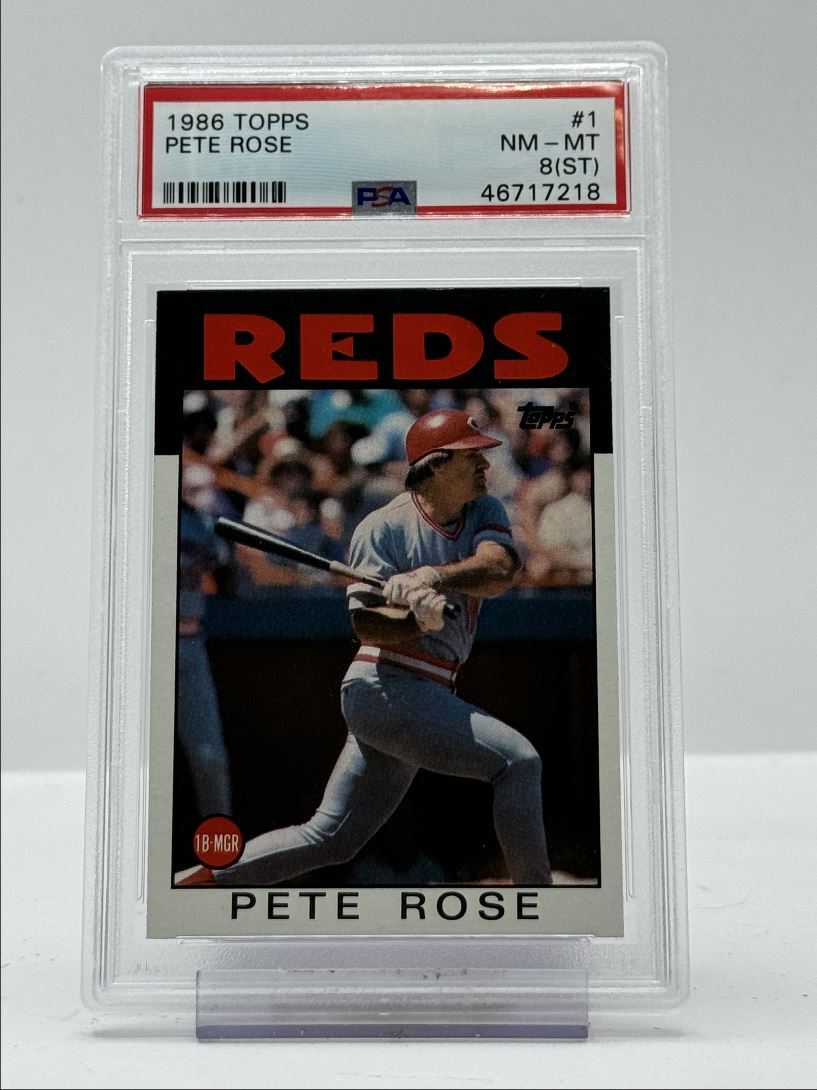 PETE ROSE 1 1986 TOPPS BASEBALL REDS #1 NM-MT PSA 8 Q0460 | eBay